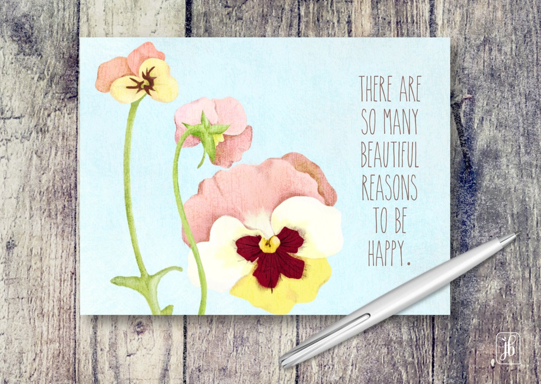 Beautiful Reasons to Be Happy Note Cards - Etsy