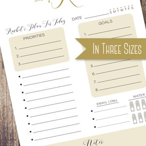 Gold Monogram Personalized Planner Notepad: Daily, Weekly, Menu - Etsy