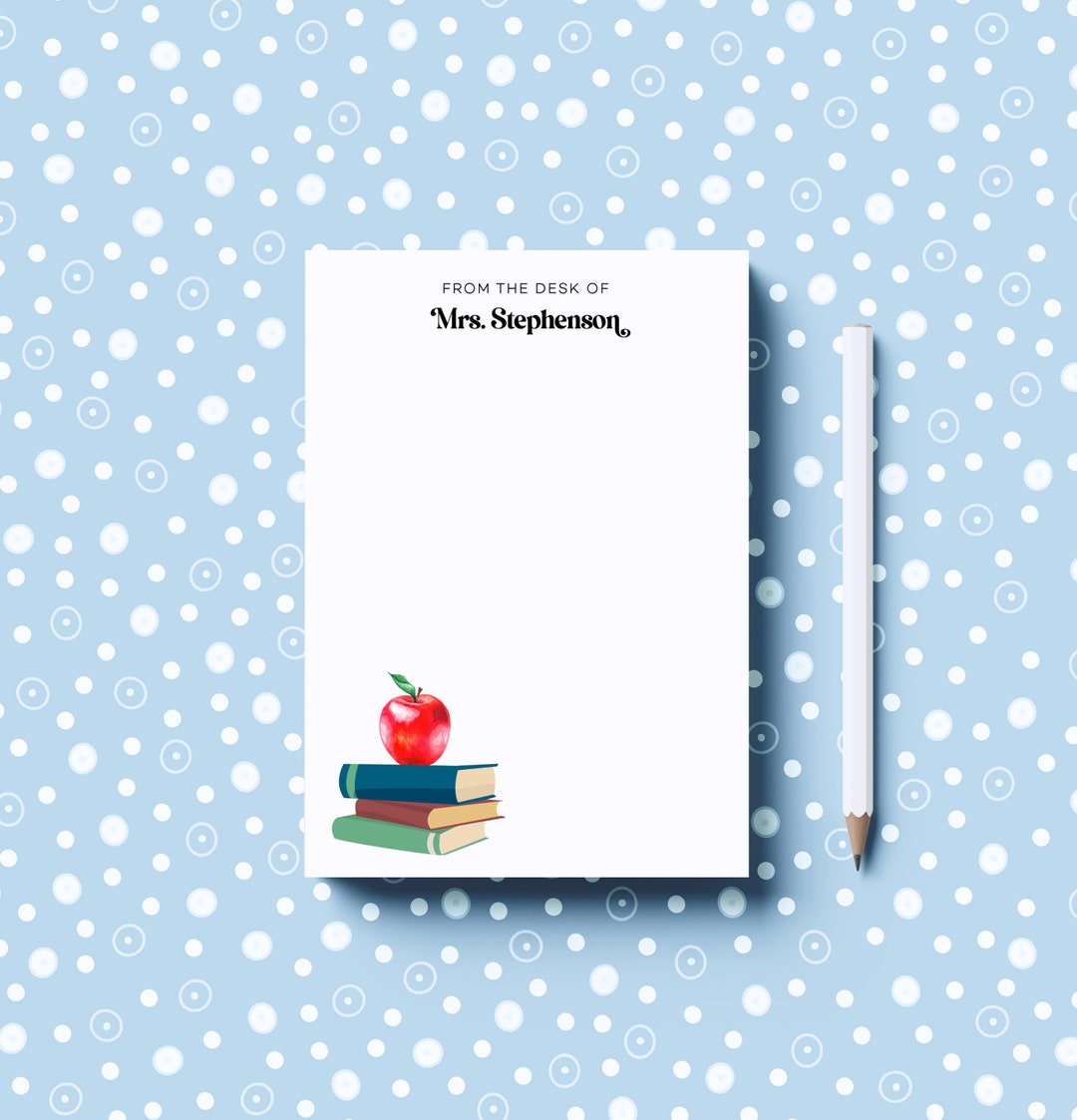 Notepad for Teacher Personalized Notepad | Personalized Stationery Note ...