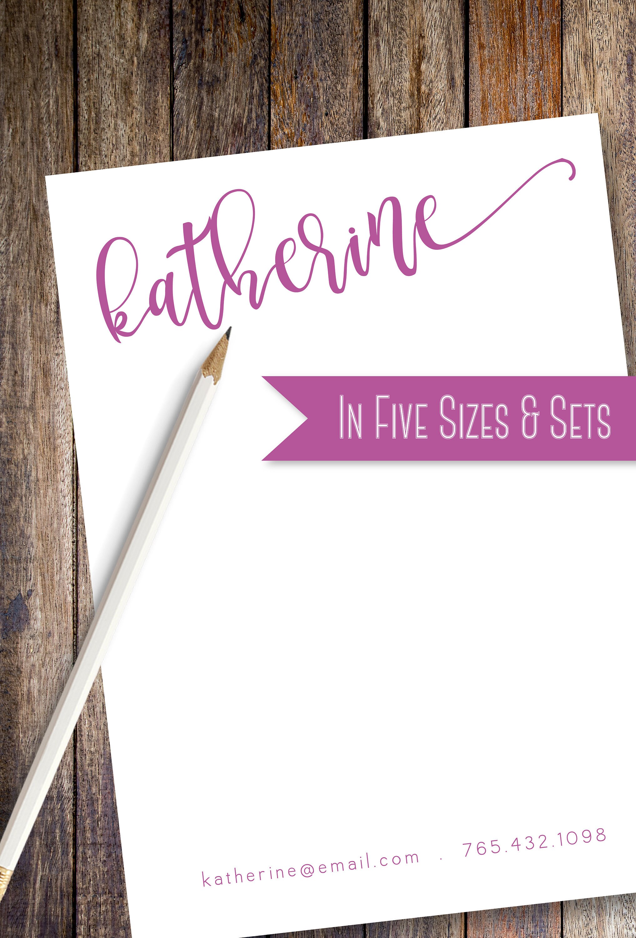 Script Name Personalized Notepad Personalized Stationery - Etsy