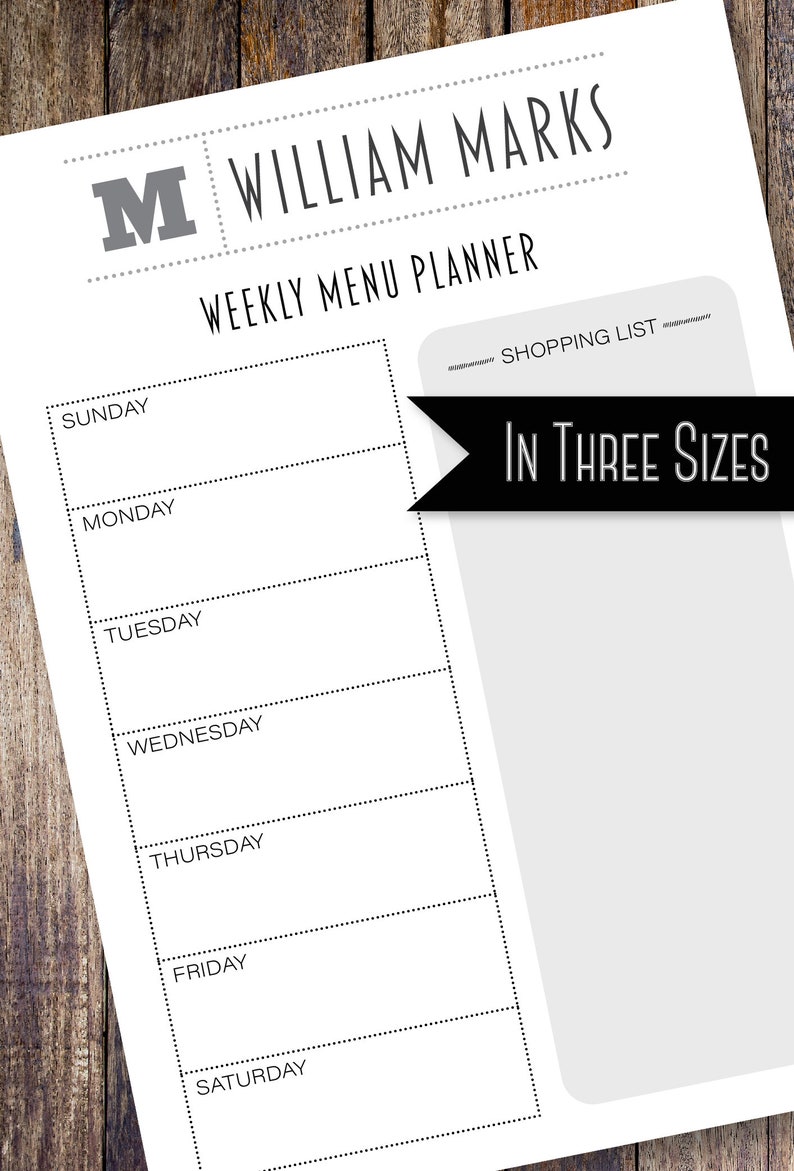 Grey Monogram and Name Custom Planner Note Pad Daily Weekly - Etsy