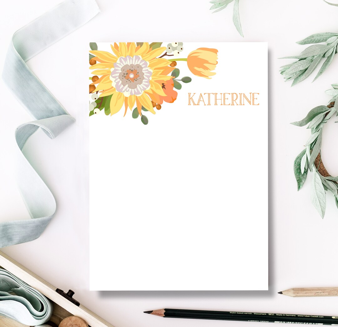 Sunflowers and Tulips Custom Note Pad Custom Note Pad Available in ...