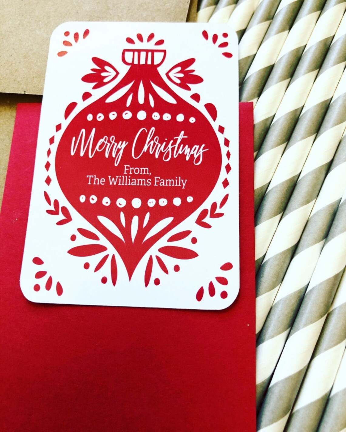Christmas Personalized Gift Sticker Holiday Tags Red and - Etsy