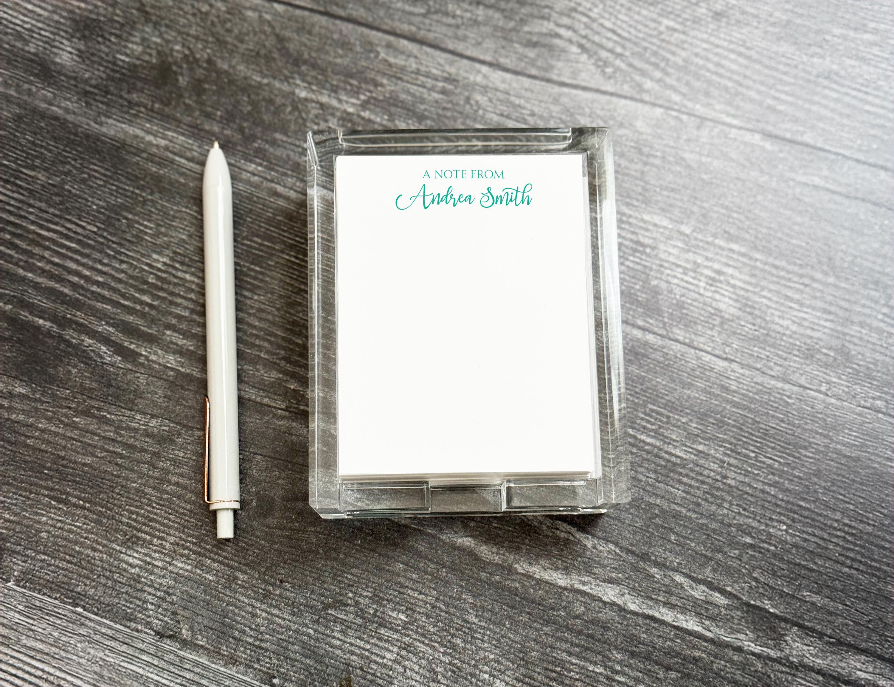 Personalized Acrylic Notepad Holder: Custom Stationery Gift - Etsy