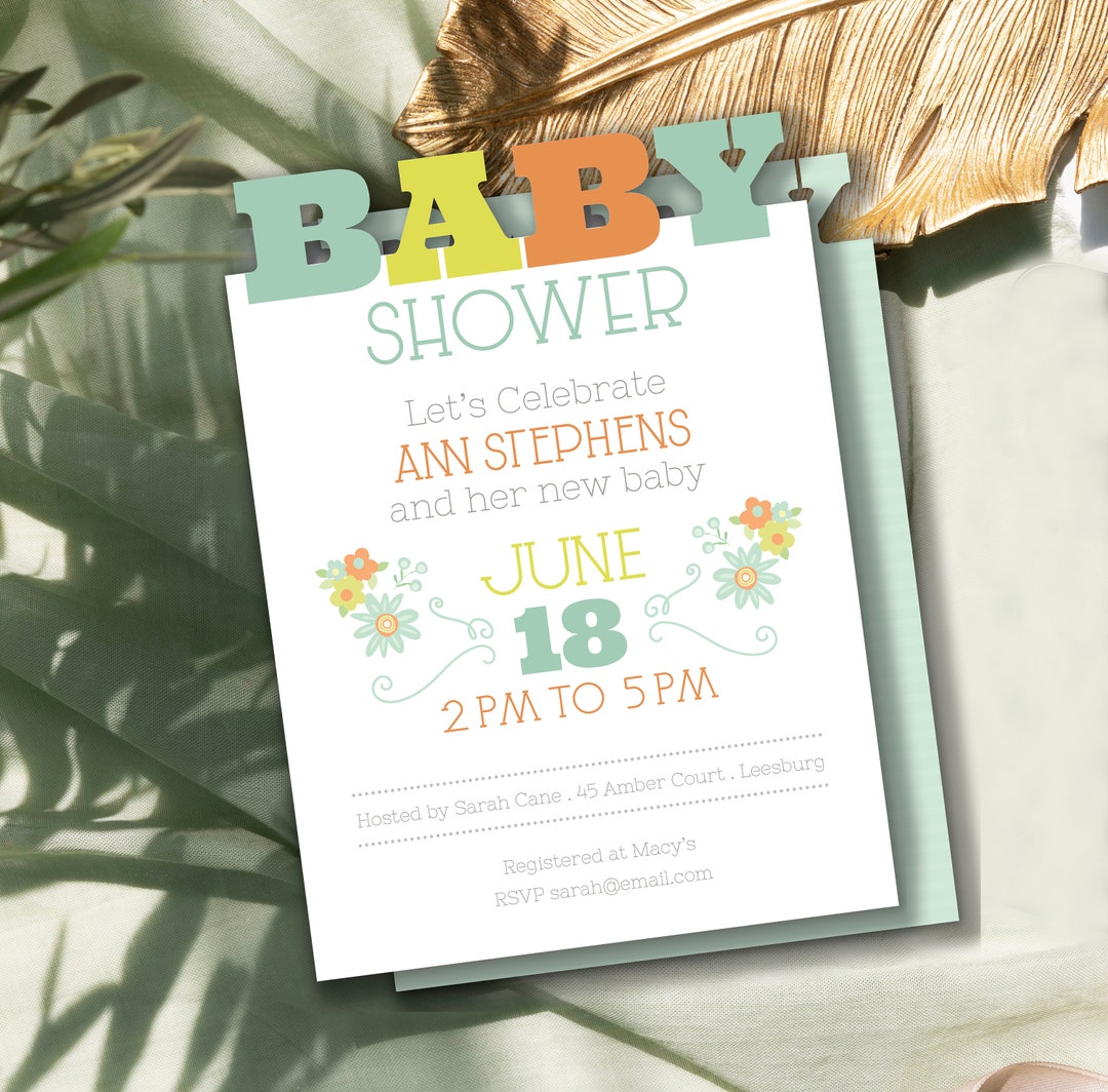 BABY Shower Invitation | Custom Personalized Die Cut Baby Shower Party ...