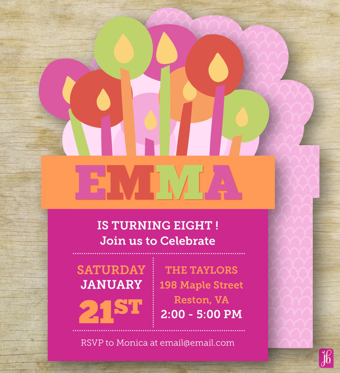 Birthday Cake Die Cut Invitation - Etsy