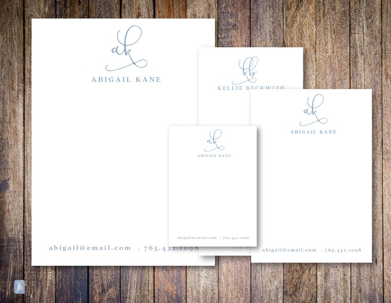 Swash Monogram Personalized Notepad Personalized Stationery - Etsy
