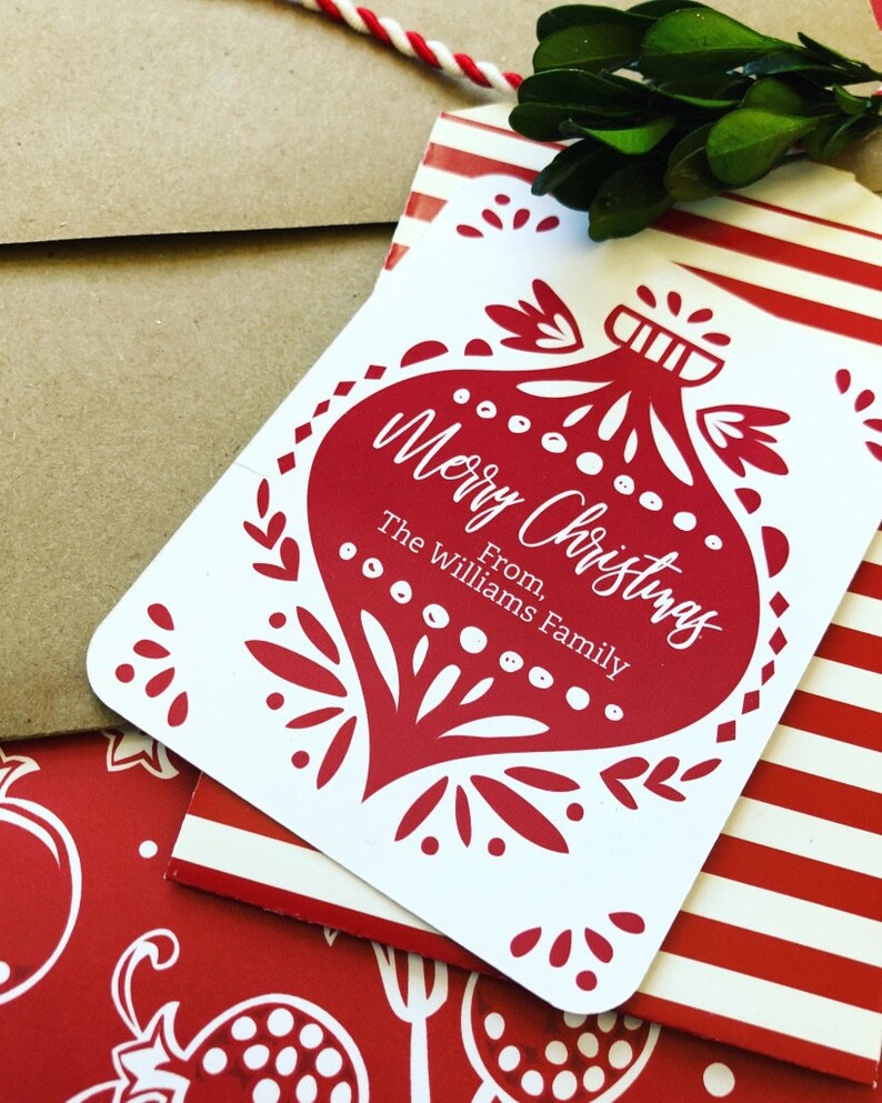 Christmas Personalized Gift Sticker Holiday Tags Red and - Etsy