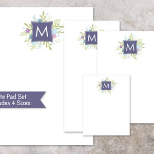 Personal Stationery Spring Garden Note Pad Monogrammed Notepad ...