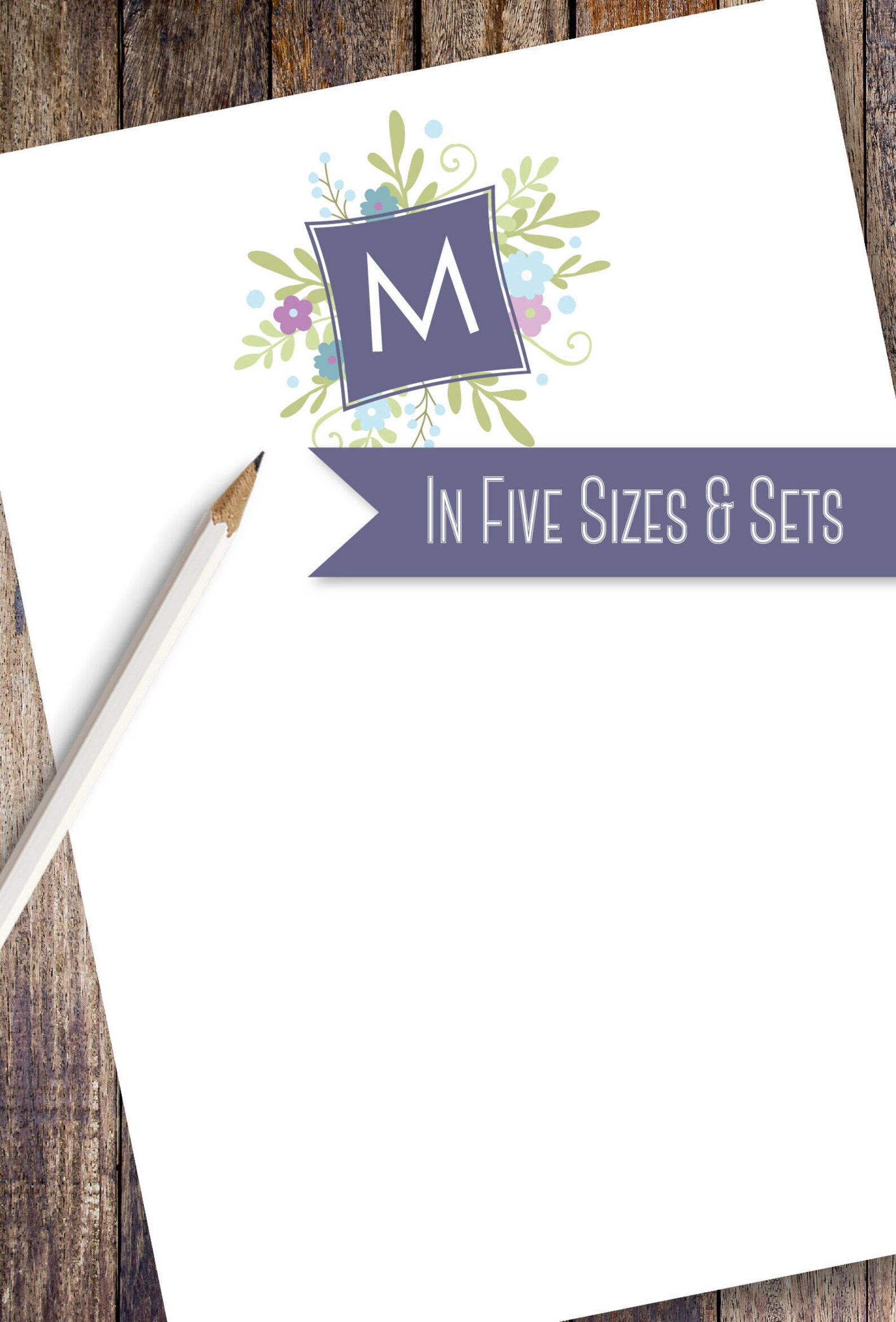 Personal Stationery Spring Garden Note Pad Monogrammed - Etsy