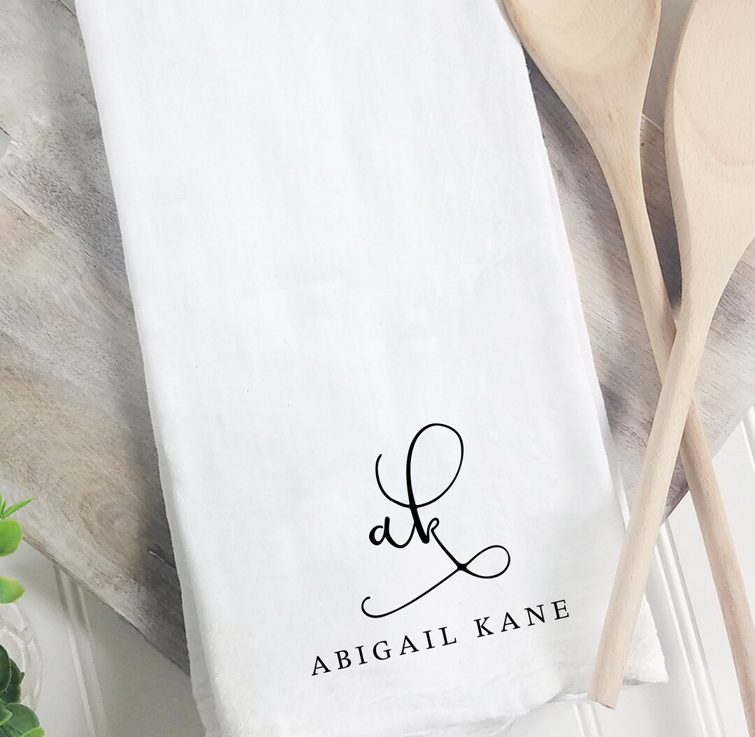 Personalized Swash Monogram Flour Sack Tea Towel - Etsy
