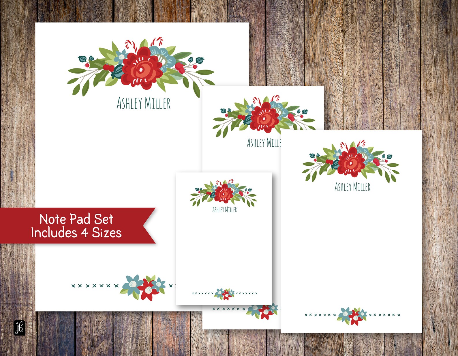 Christmas Primrose Personalized Note Pad Personalized Note - Etsy