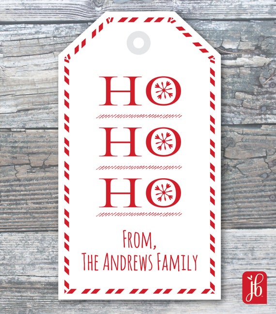 Personalized Ho Ho Ho Christmas Gift Tag or Sticker | Etsy