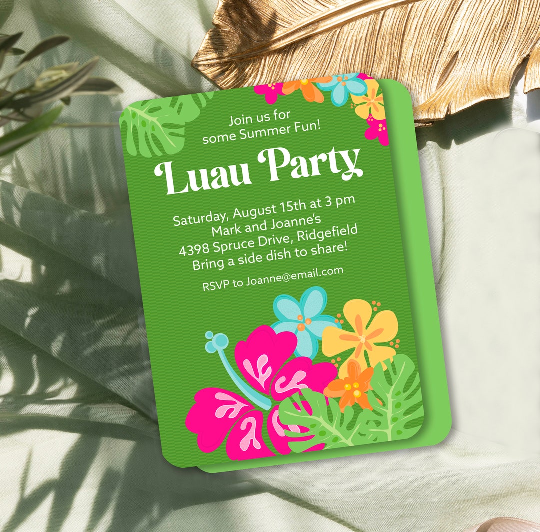 Luau Party Custom Invitation - Etsy