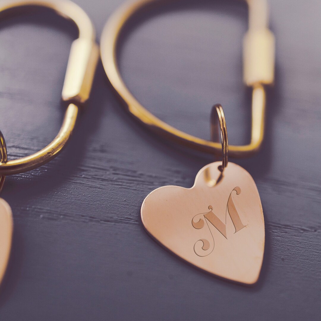 Single Letter Swash Monogram Keychain | Silver, Gold Filled or Brass ...