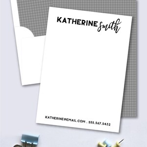 Block Script Personalized Stationery Set | Envelopes With Coordinating ...