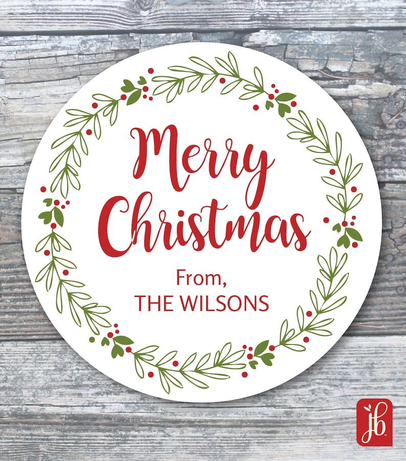 Personalized Christmas Gift Sticker Christmas Labels Green - Etsy