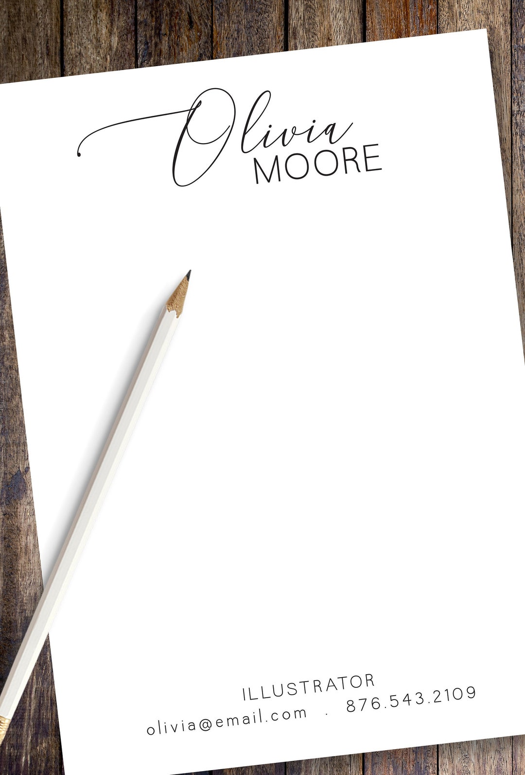 Personalized Elegant Script Notepad Personalized Stationery Note Pad 28 ...