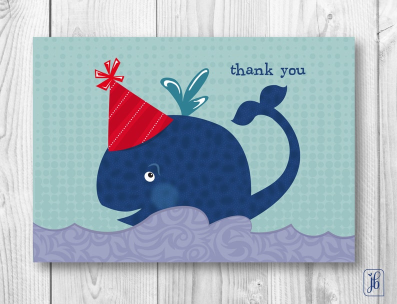 Blue Whale Thank You Notes - Etsy