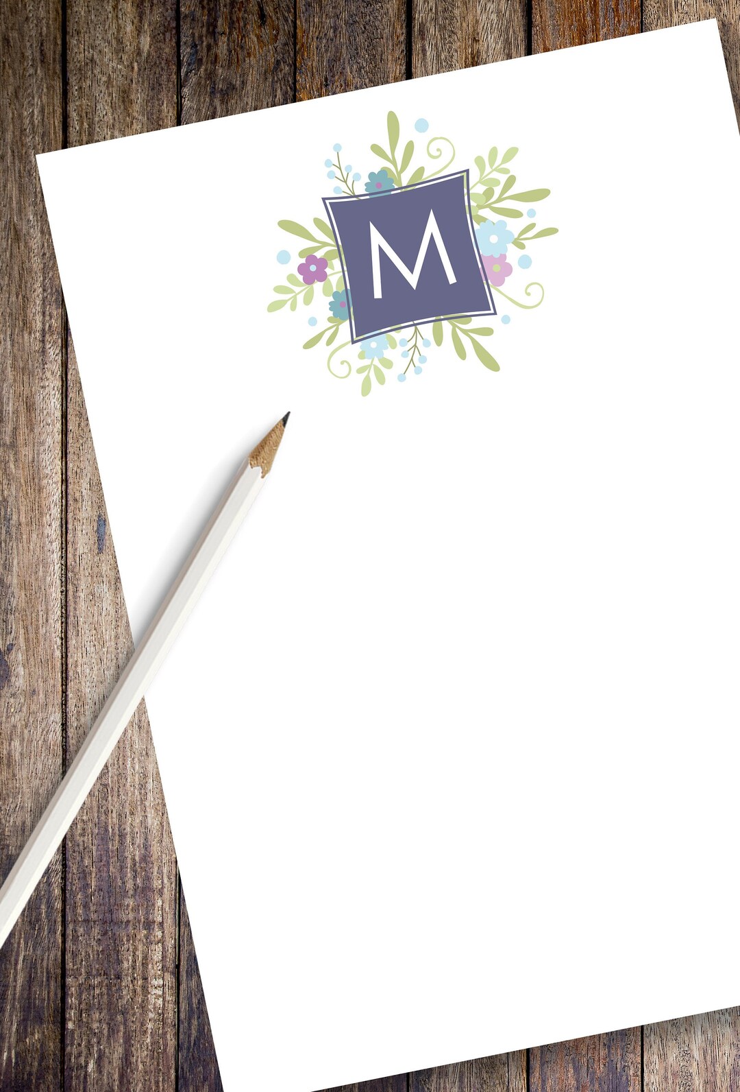 Personal Stationery Spring Garden Note Pad Monogrammed Notepad ...