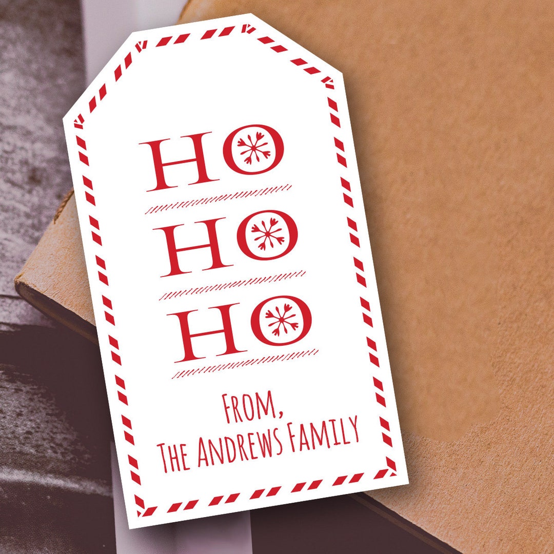 Personalized Ho Ho Ho! Christmas Gift Tag or Sticker | Christmas Tags ...