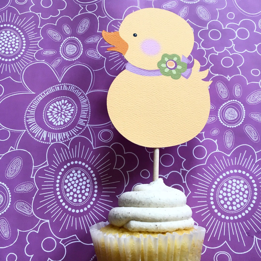 Girl Ducky Theme Cupcake Toppers: Custom Party Decor - Etsy