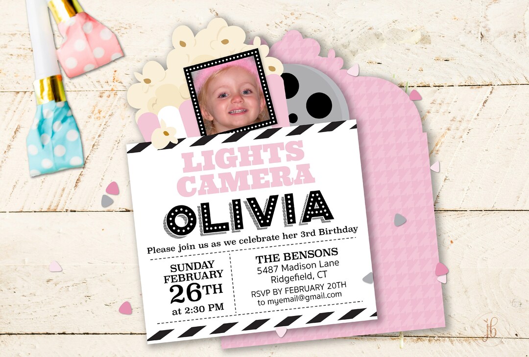 Movie Night Kid's Birthday Invitation - Etsy