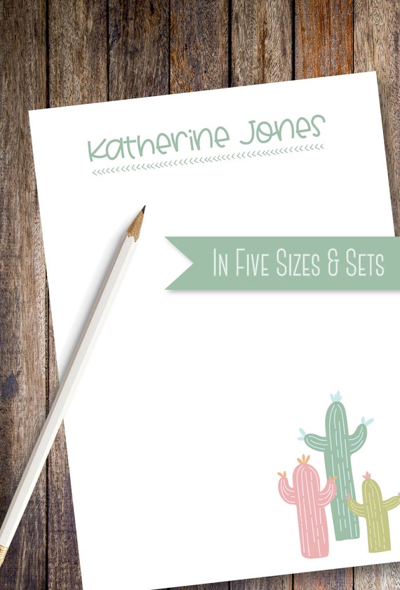 Personalized Cactus Notepad Personalized Stationery Note Pad | Etsy