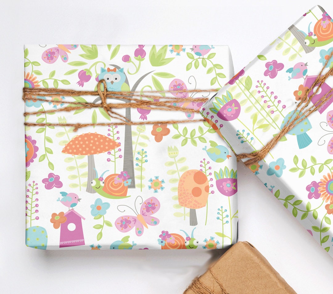Enchanted Forest Pink Wrapping Paper - Etsy