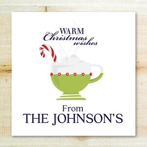 Personalized Christmas Cup Holiday Gift Tag or Sticker - Etsy