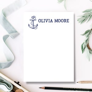 Nautical Anchor Personalized Notepad | Personalized Stationery Note Pad ...