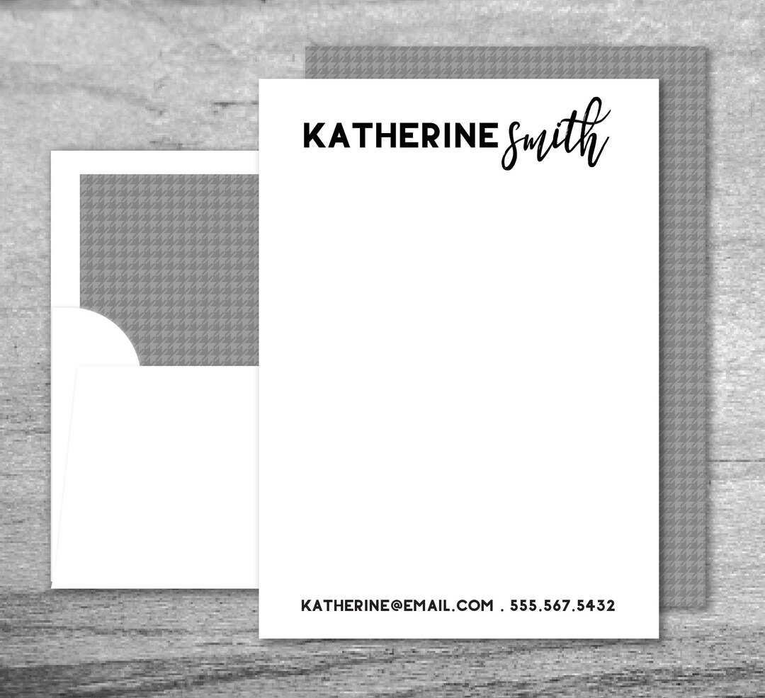 Block Script Personalized Stationery Set | Envelopes With Coordinating ...