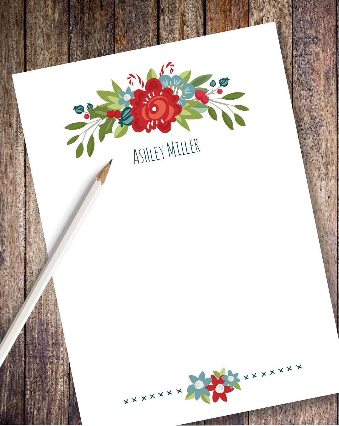 Christmas Primrose Personalized Note Pad Personalized Note Pad ...