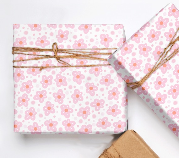 Pink Gift Wrap for Kids Birthday Party Paper Just Pink | Etsy
