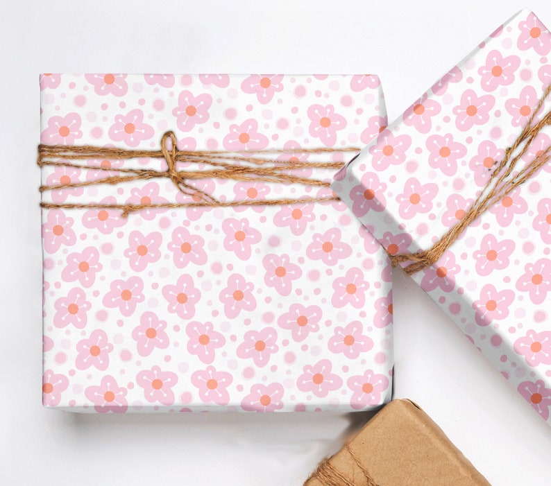Pink Gift Wrap for Kids Birthday Party Paper Just Pink - Etsy