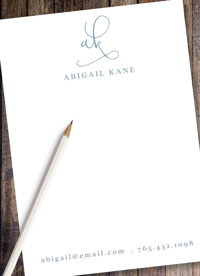 Swash Monogram Personalized Notepad Personalized Stationery - Etsy
