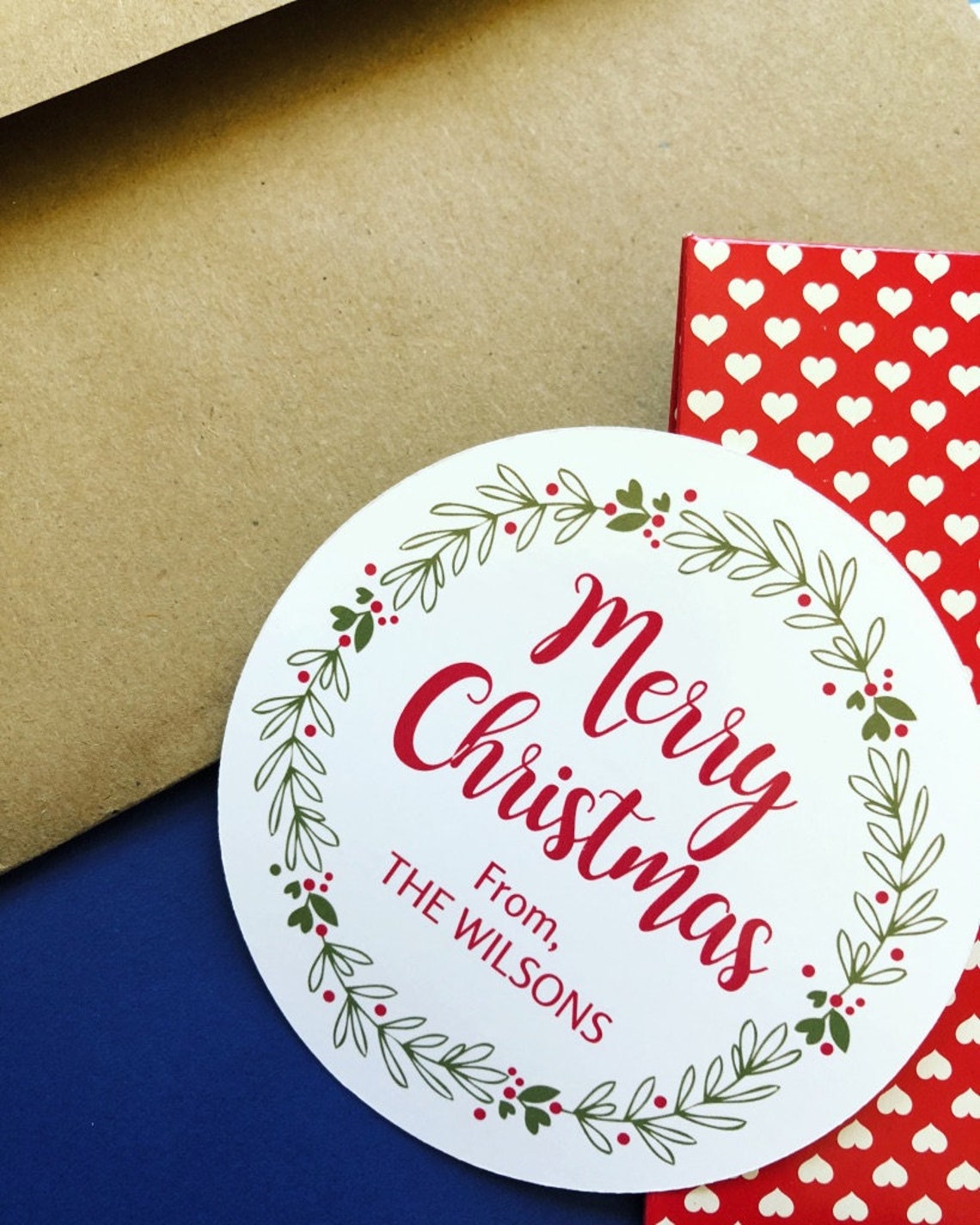 Personalized Christmas Gift Sticker Christmas Labels Green - Etsy