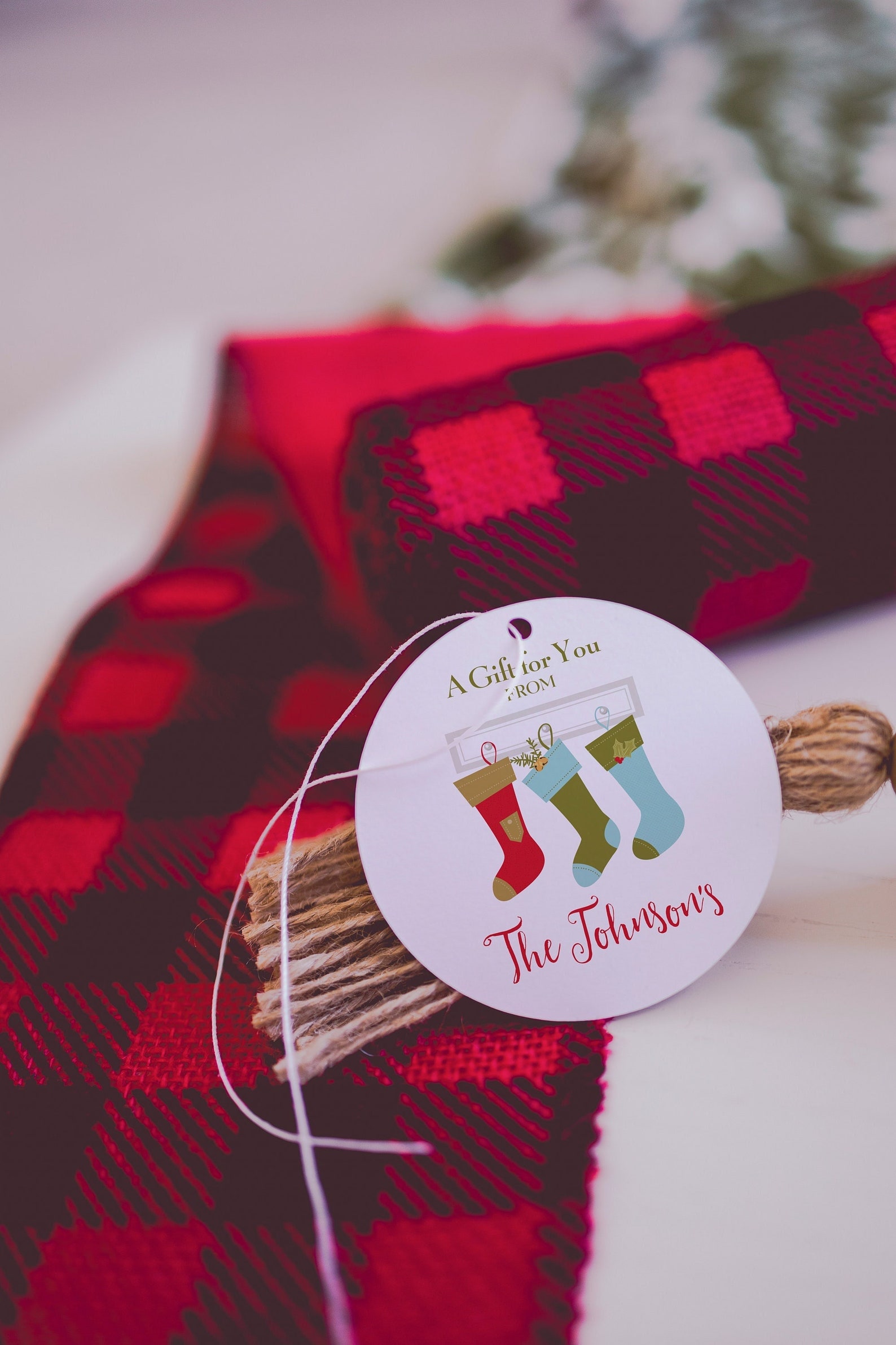 Personalized Three Stockings Holiday Gift Tags or Stickers - Etsy