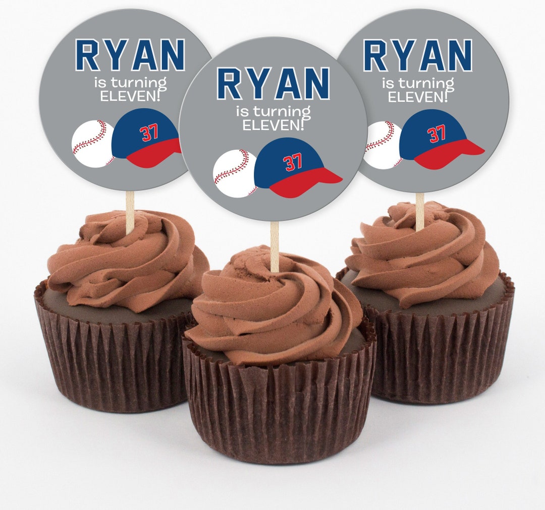 Baseball Cupcake Toppers: Custom Party Decor - Etsy