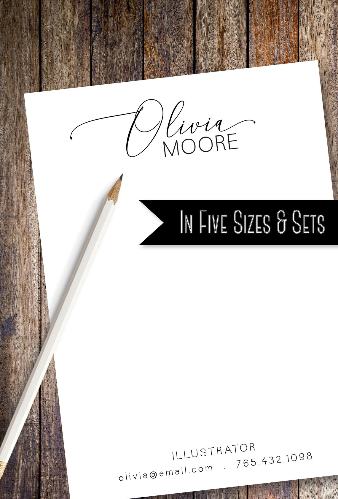 Personalized Elegant Script Notepad Personalized Stationery - Etsy