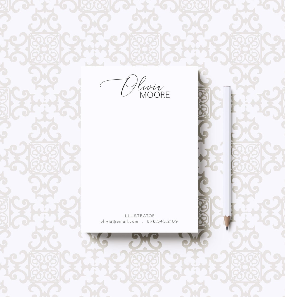 Personalized Elegant Script Notepad | Personalized Stationery Note Pad ...