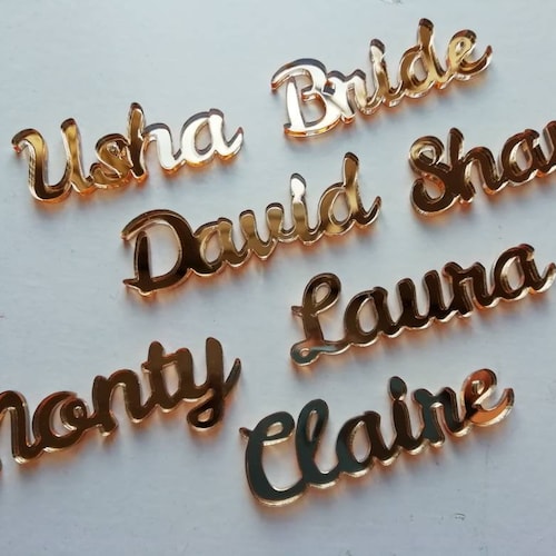 Fancy Mirror Place Settings / Names Laser Cut Names | Etsy