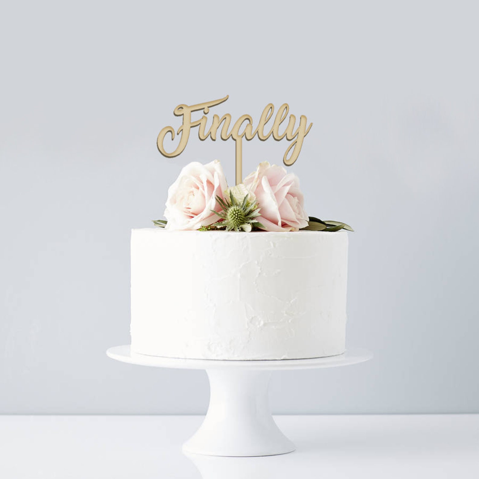 Rustic Finally Wedding Cake Topper Custom Cake Topper | Etsy