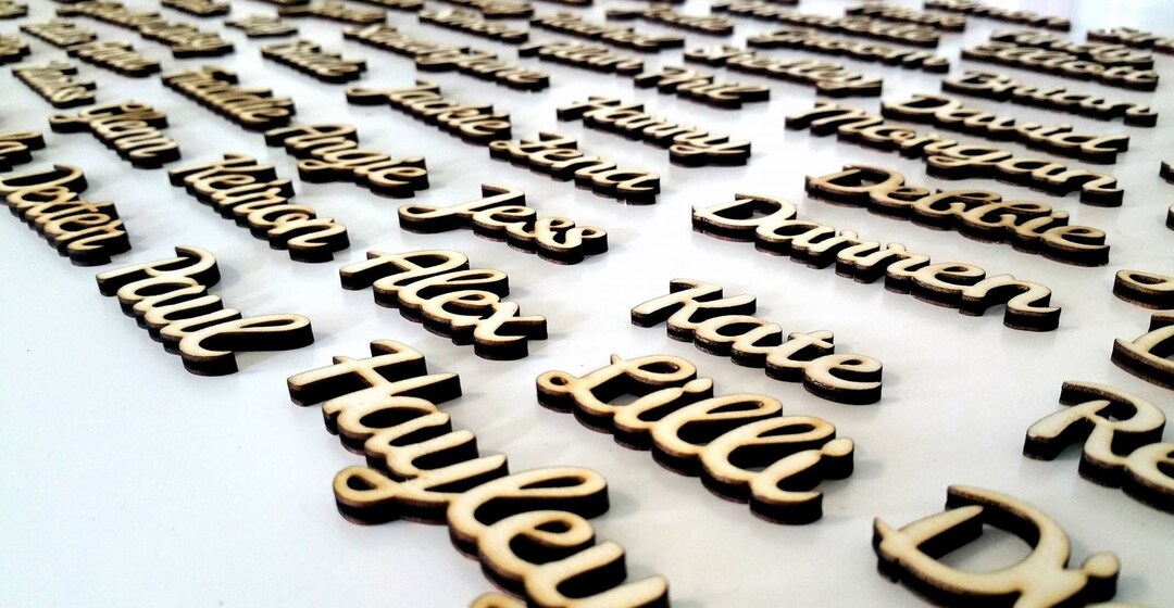 10 Wooden Place Setting Names - Laser Cut Wedding Seating - Etsy