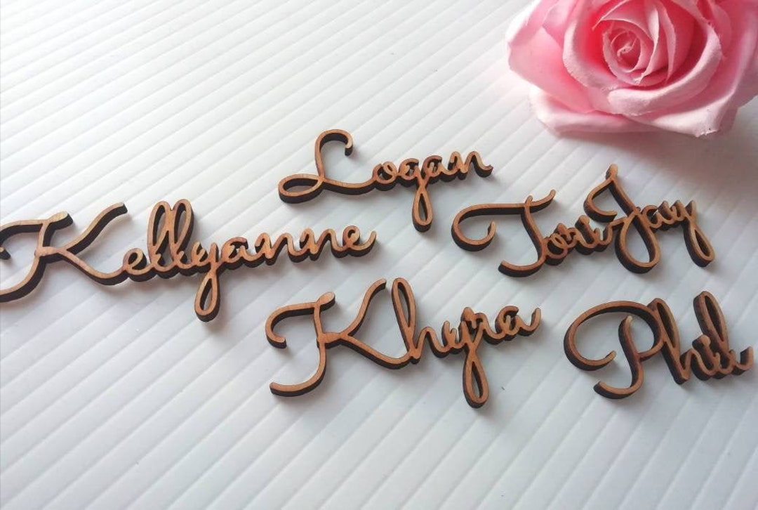 Personalised Wedding Place Names – Laser Cut Wooden Name Tags – Custom ...