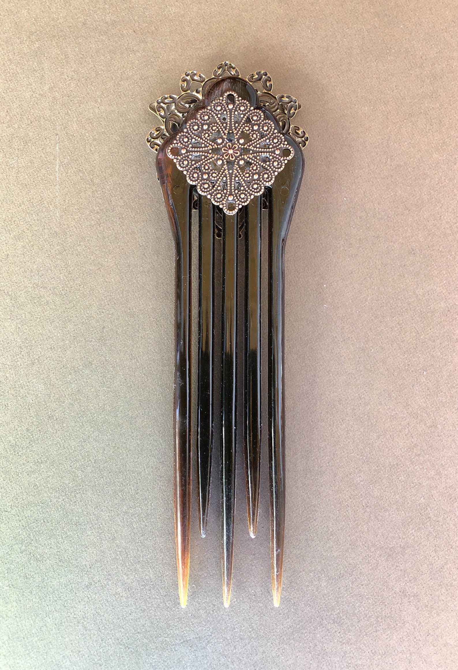 Celtic Hair Comb - Silver OR Brass Celtic Triangle - Unique Hair ...