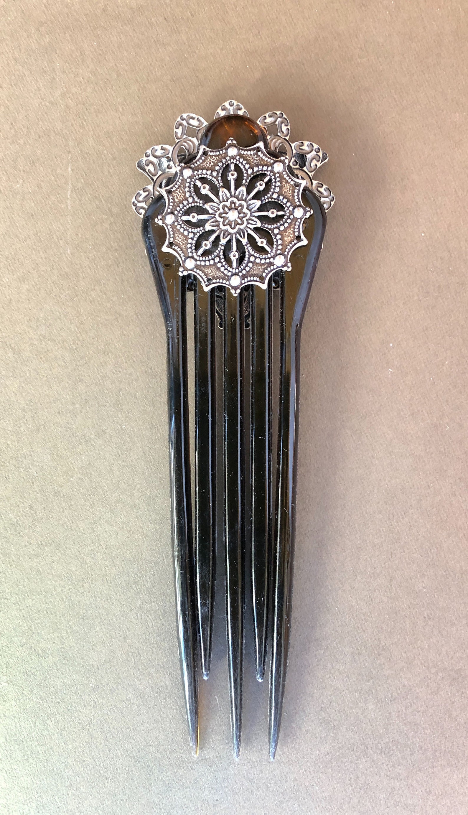 Celtic Hair Comb Silver OR Brass Celtic Triangle Unique | Etsy