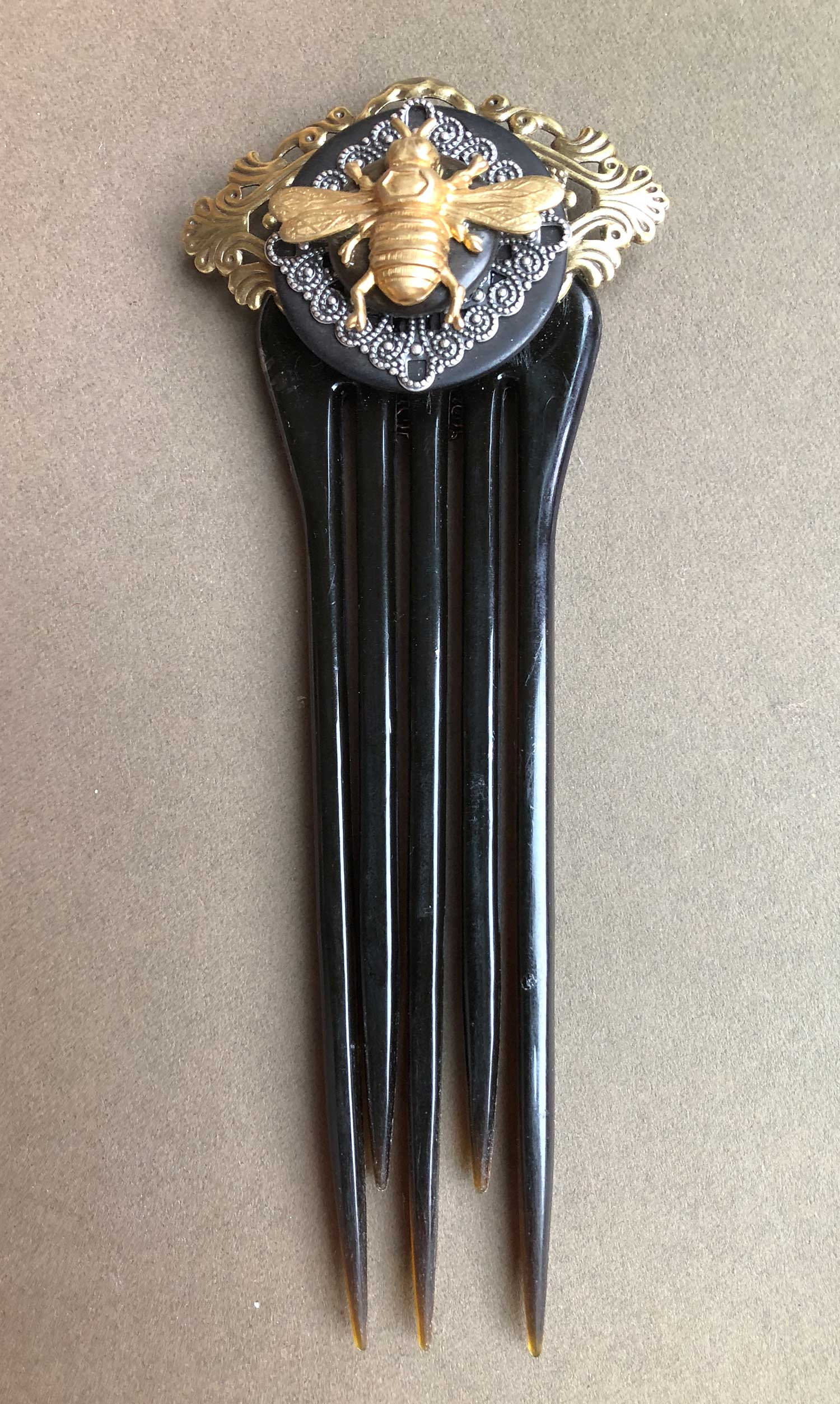 Bee Hair Comb Fancy Filigree Adornment Victorian Hair Comb - Etsy