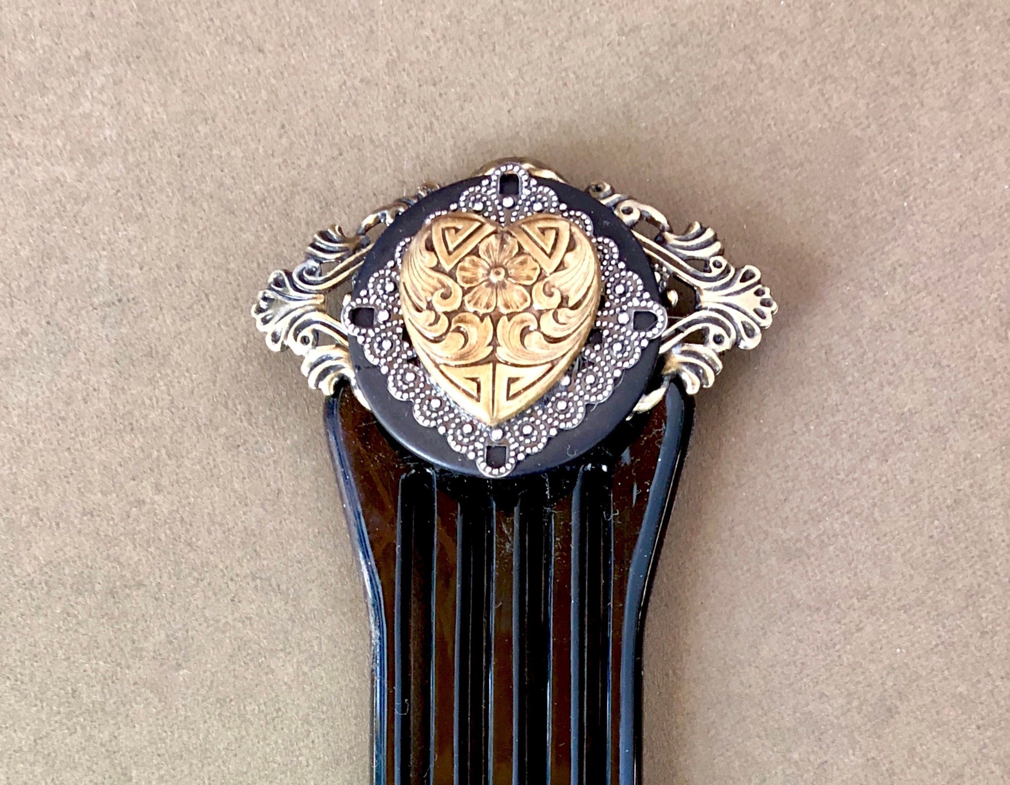 Valentines Day Gift / Heart Hair Comb / Steampunk Heart Hair Comb ...