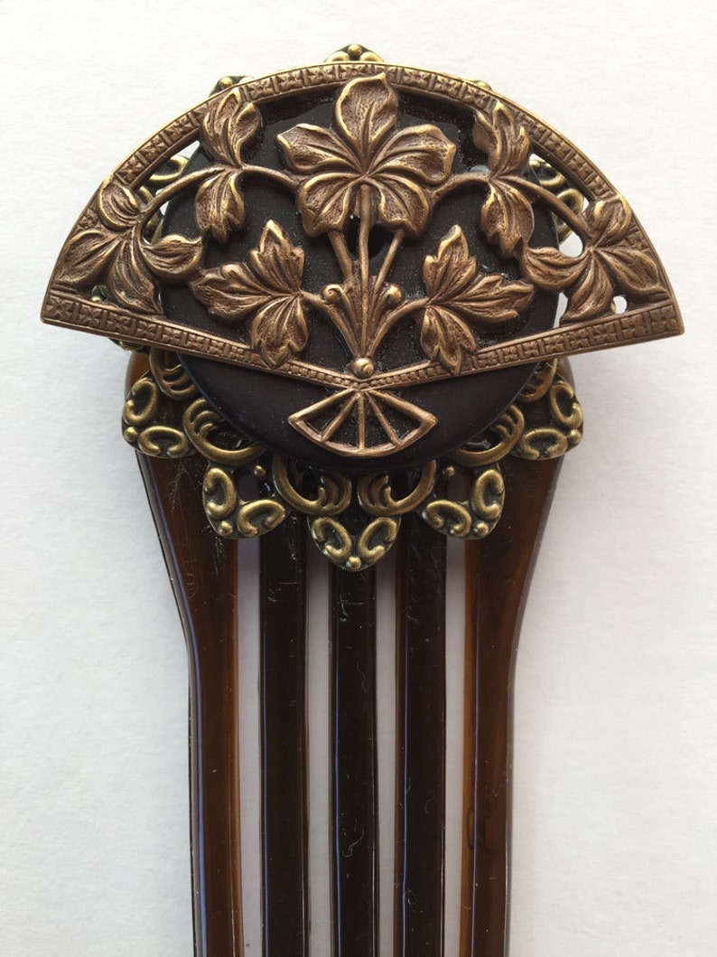 Fan Hair Comb - Brass Victorian Fan Hair Comb - Hair Ornament - Etsy